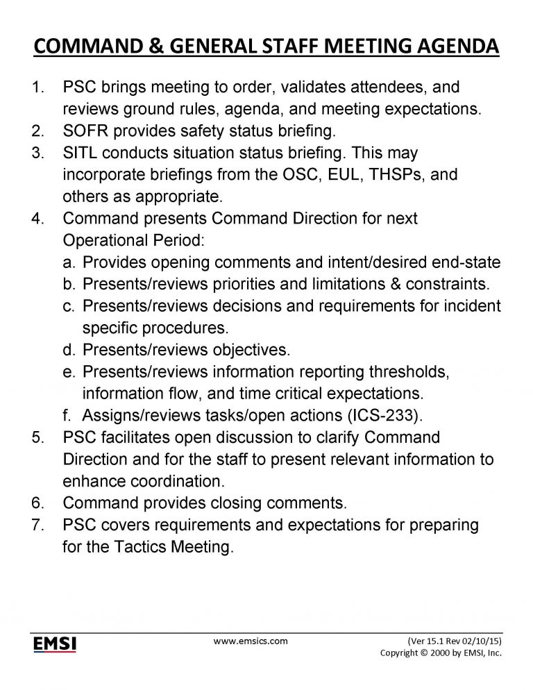 Command & General Staff – EMSI