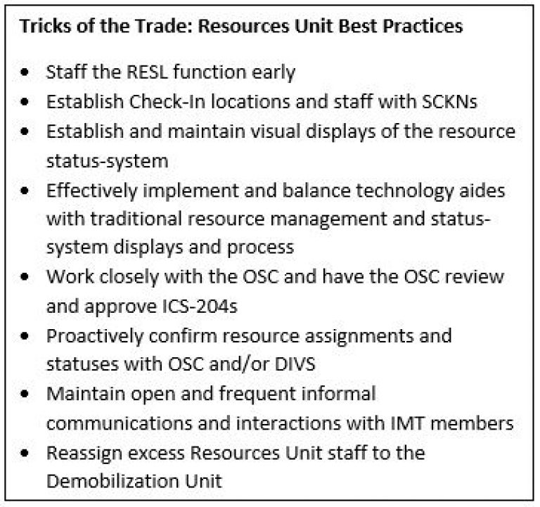 The Critical Role of a Resources Unit Leader on an IMT – EMSI
